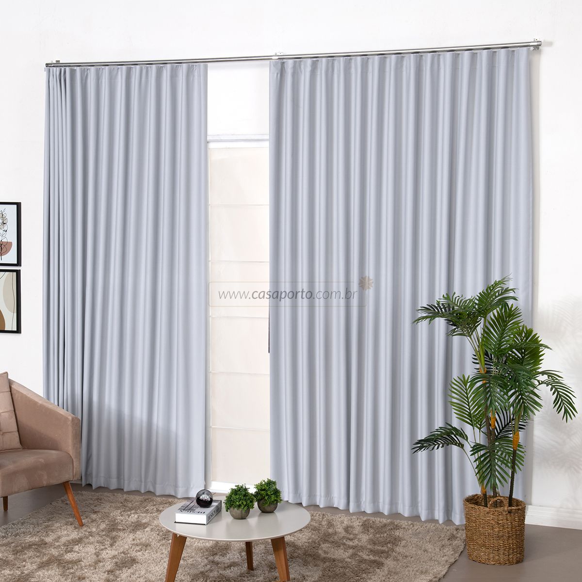 Cortina Wave de Trilho Suíço Simples Blackout Sob Medida